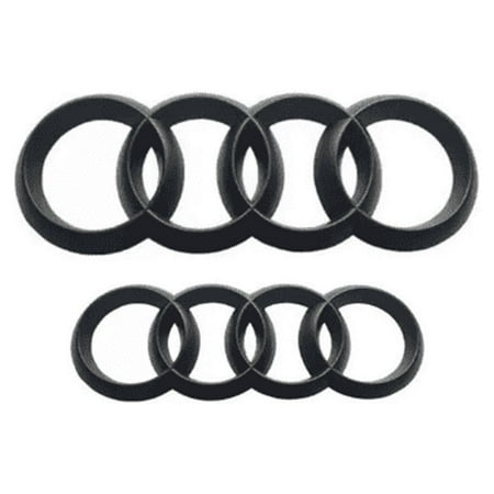 Audi A3 Black Edition Blackline Emblem Logo Ring Black (front and rear ...
