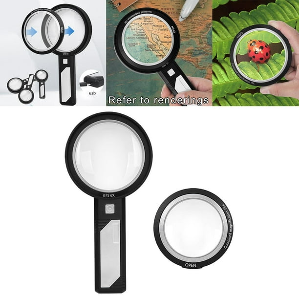 Lupa iluminada Colcomx con Luz 2 Lentes 6 LED 15X | Bodega Aurrera en línea