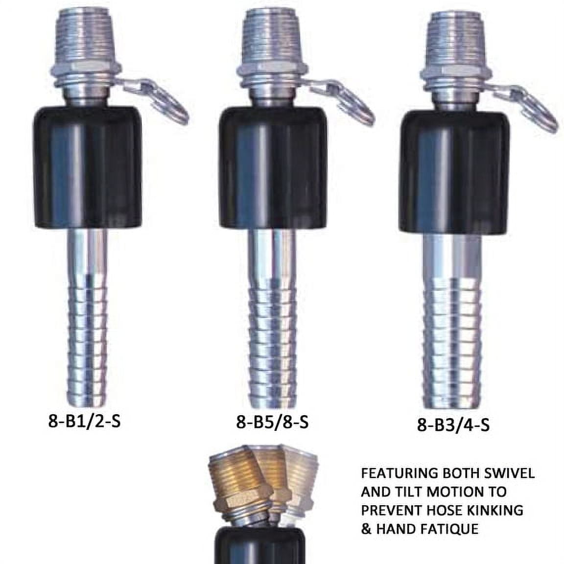 SuperKlean 8-B1/2-S Ball Type Swivel Hose Adapter, Stainless Steel ...