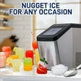Zulay Kitchen Chewy Ice Pebble Maker with Water Line Hook Up - Countertop Stainless Steel ...
