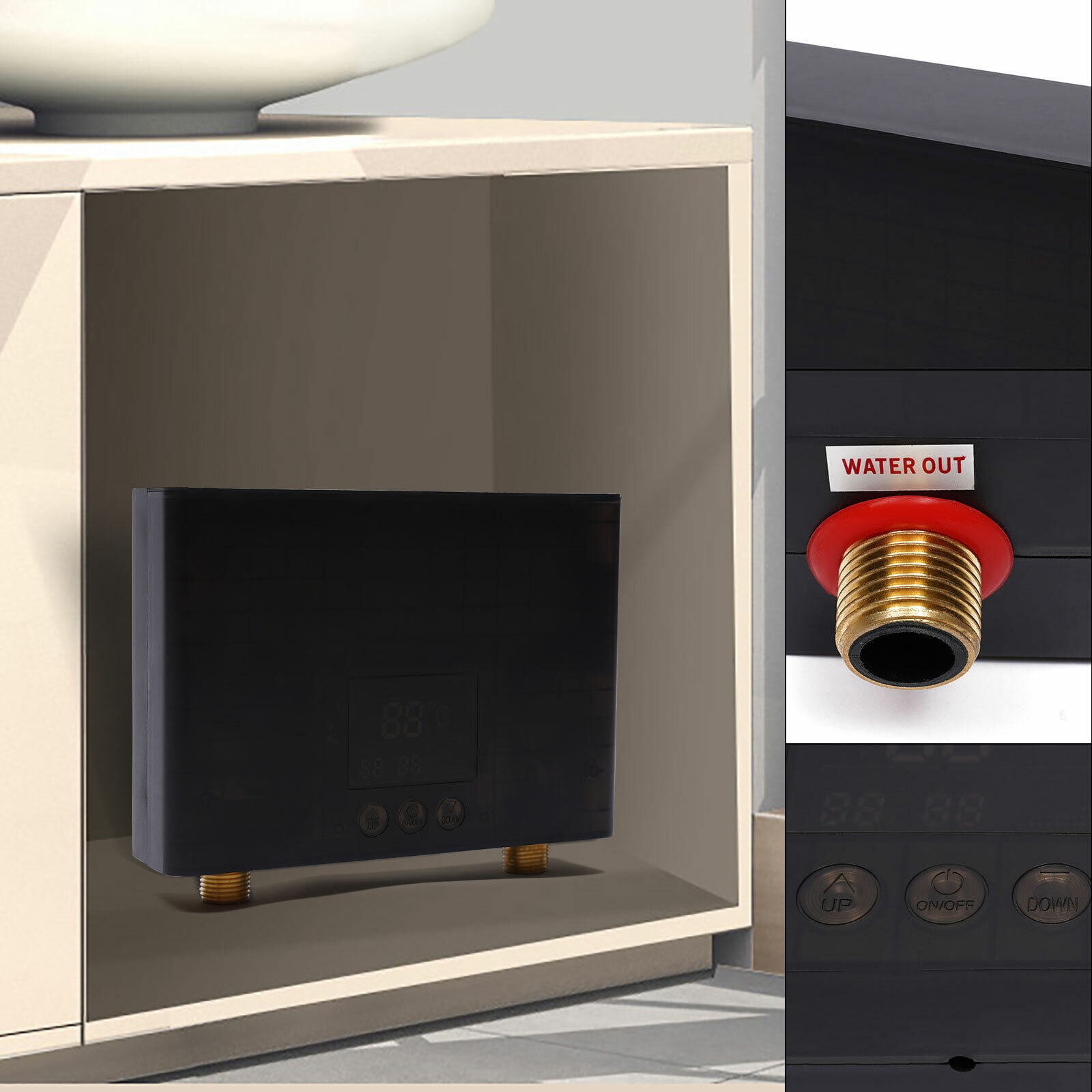 HiKaRiGuMi Electric Hot Water Heater Bathroom Shower Tankless Instant ...