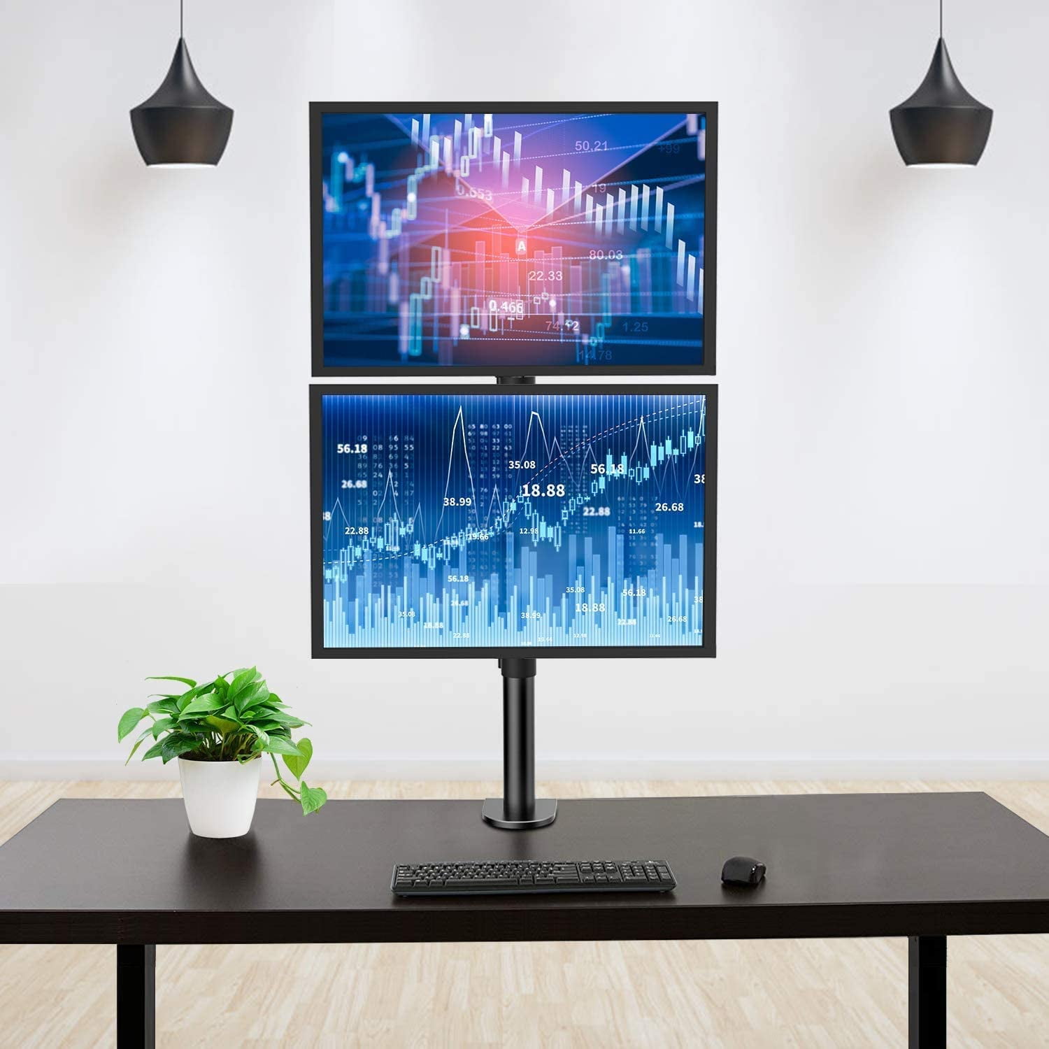 Buy Vertical Monitor Stand for 2 Monitors, 13-27 inch Dual Stacking ...