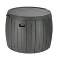 Zimtown 36gal Outdoor Garden Plastic Storage Deck Box Round Thickened ...