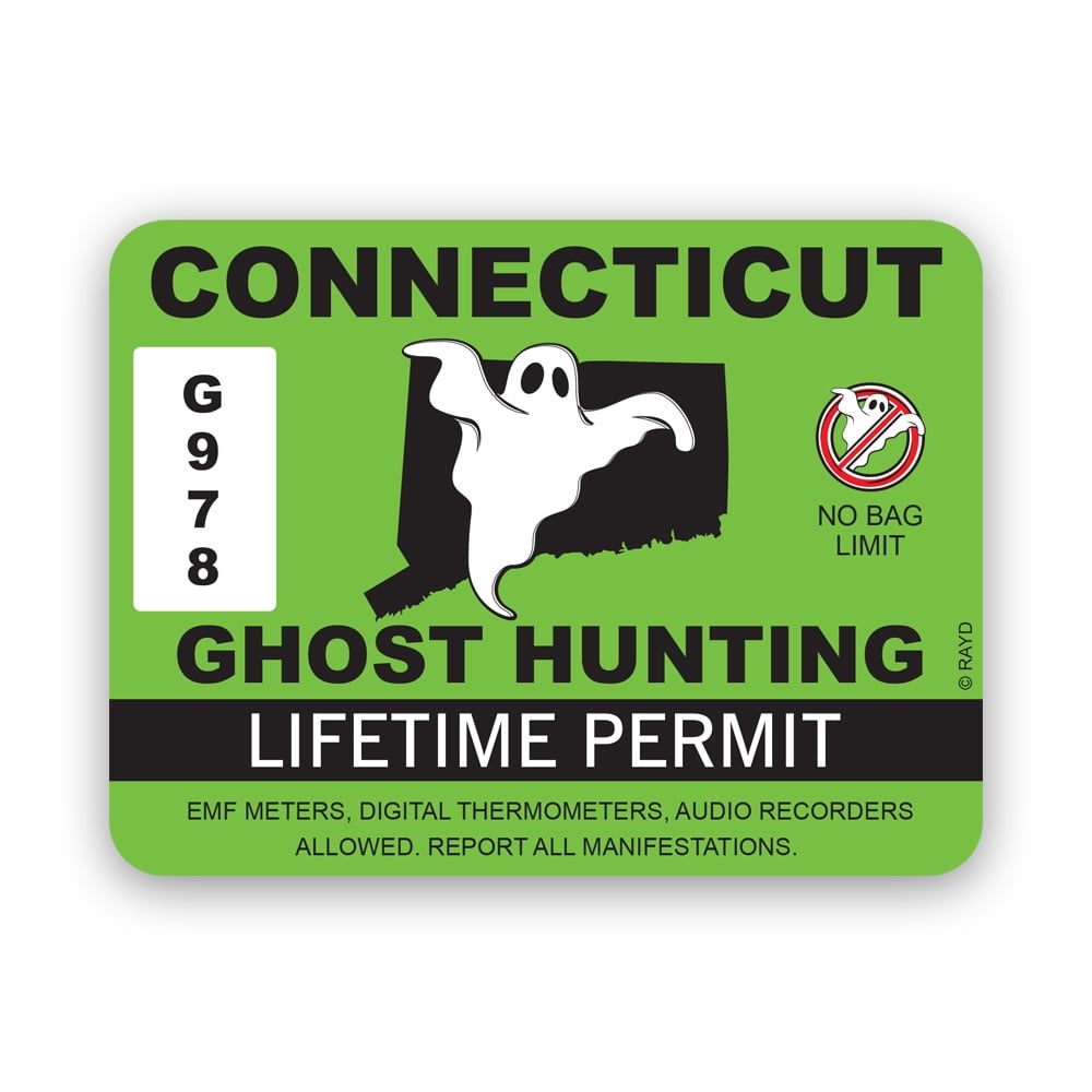 Connecticut Ghost Hunting Permit Sticker Decal - Self Adhesive Vinyl ...
