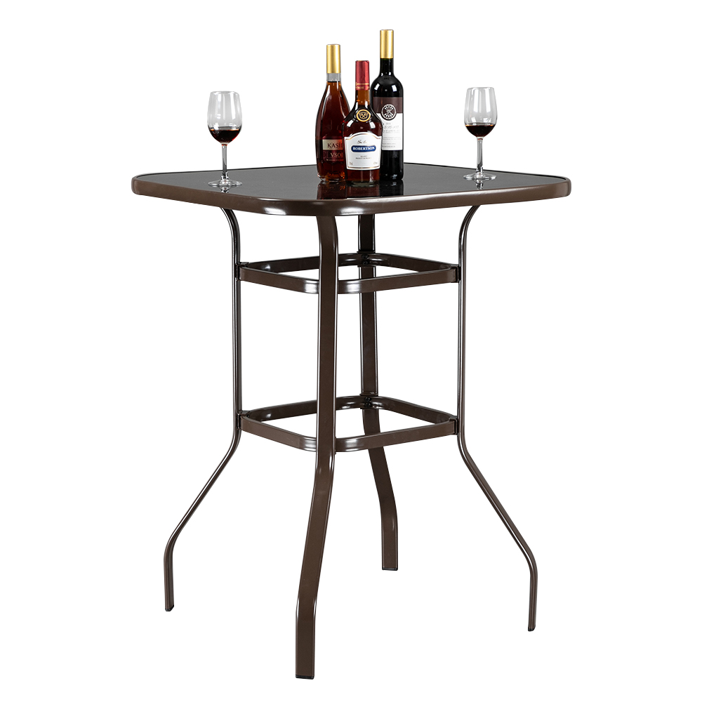 Wrought Iron Glass High Bar Table Outdoor Patio Table Patio Bar Table Wrought Iron Glass High Bar Table Outdoor Patio Table Patio Bar Table