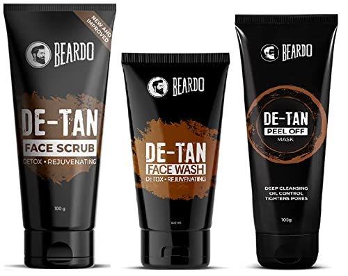 Beardo De-Tan Kit ((De-Tan Face Wash,De-Tan Face Scrub & De-Tan Peel ...