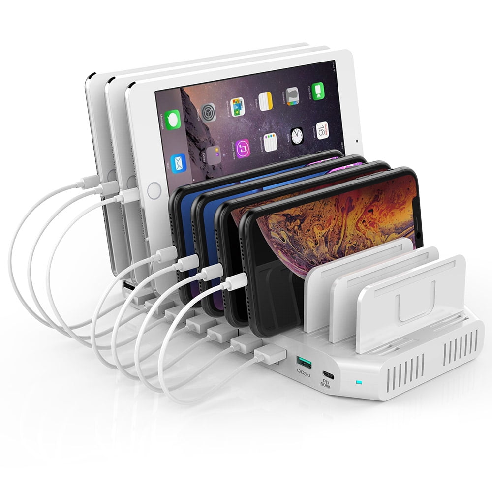 UNITEK 160W 10 Port Phone Organizer and Charging Station for Multiple ...