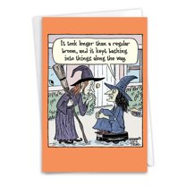 NobleWorks Funny Halloween Greeting Card with 5 x 7 Inch Envelope (1 ...