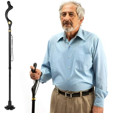 McKesson Chrome Steel Large Base Quad Cane, Adjustable Height 29" to 37 ...