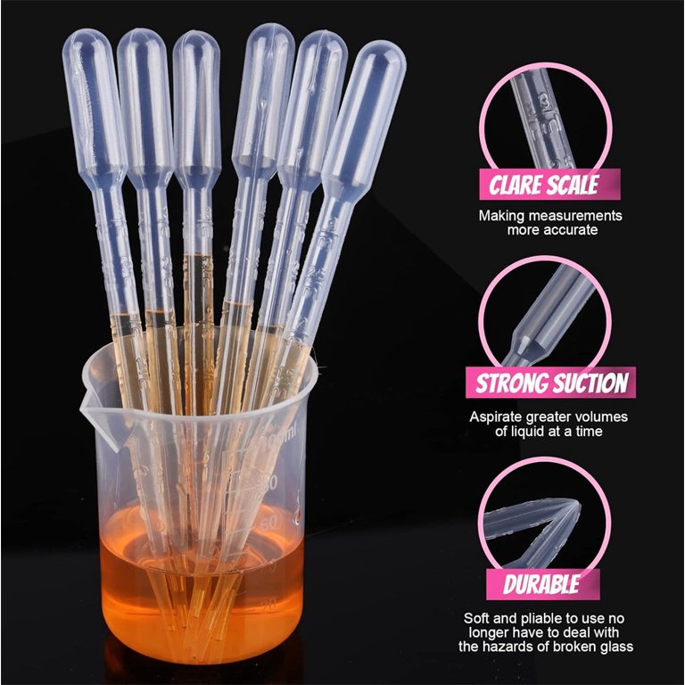 Glass Eye Dropper Glass Pipette 5-Pack s With Brush - 1ml Graduated ...
