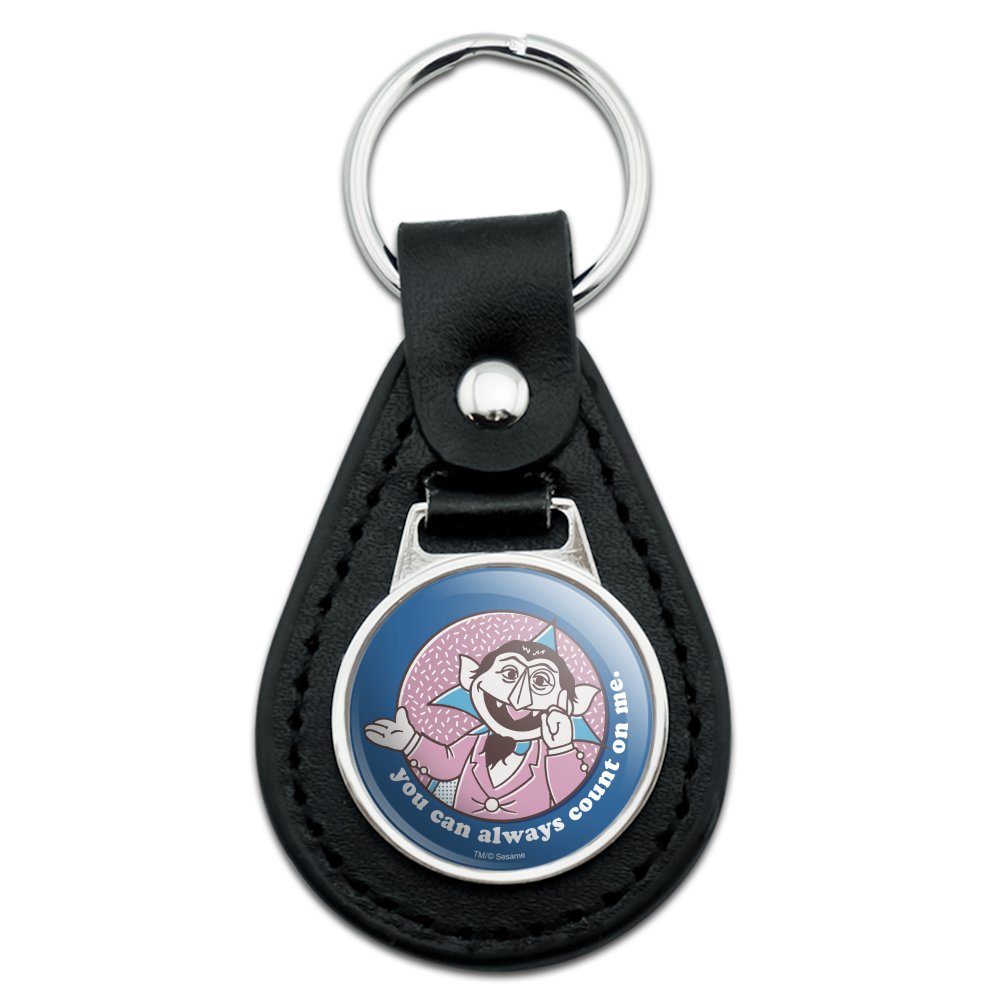 Black Leather Sesame Street You Can Count on Me Keychain - Walmart.com