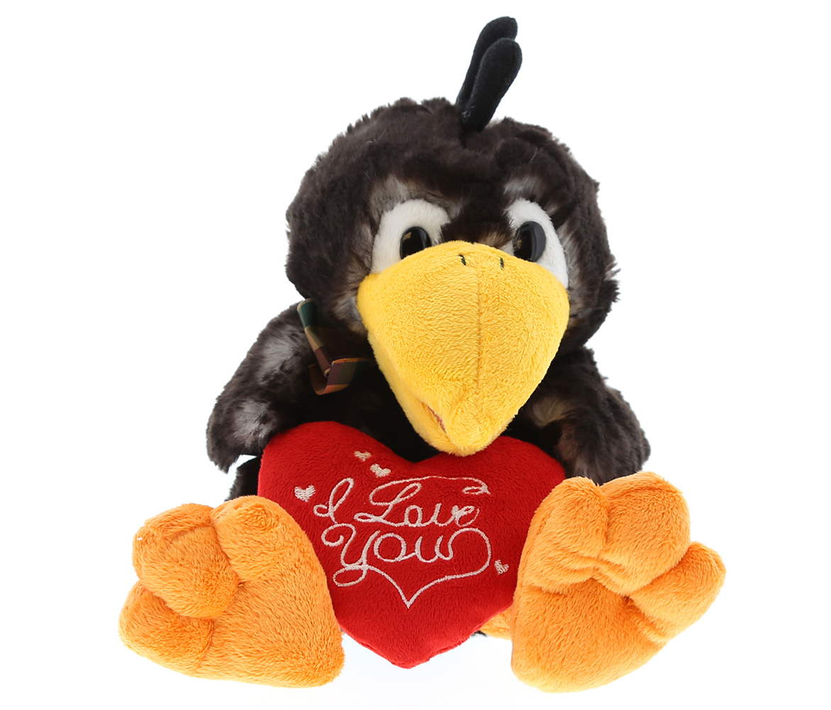 DolliBu I Love You Heart Sitting Black Crow Plush - 9.5 inches ...