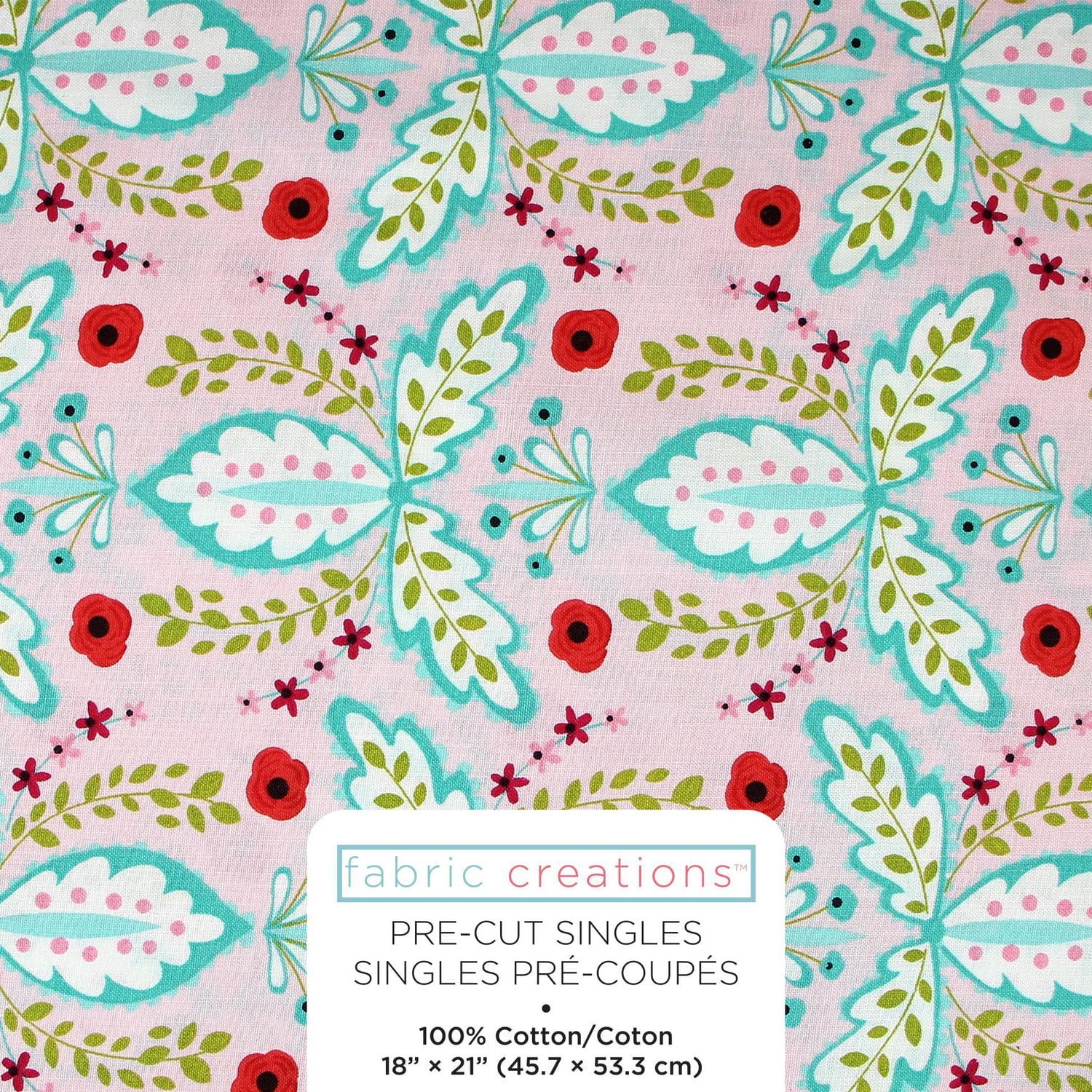 Click here for Fabric Creations Pink With Blue And Red Flowers Fa... prices