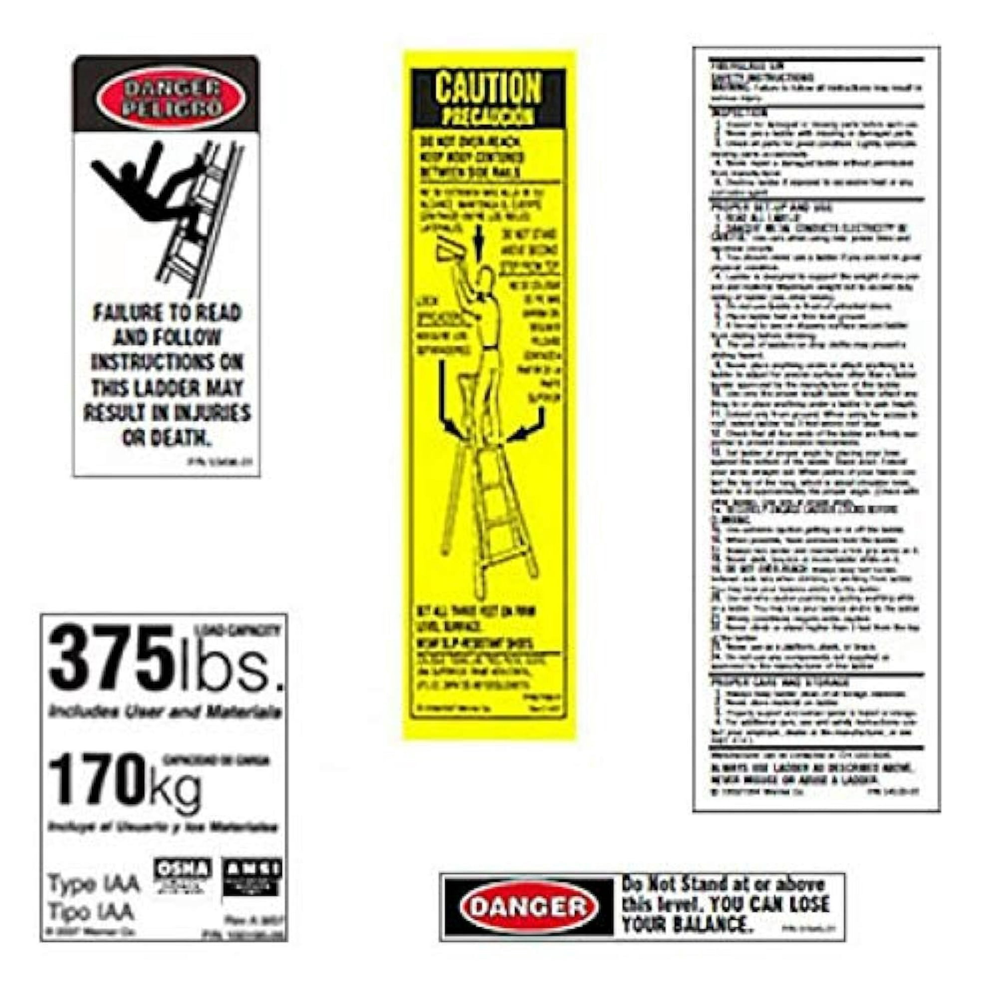 Click here for Werner 375 Lb Fiberglass Step Ladder Label Kits (P... prices