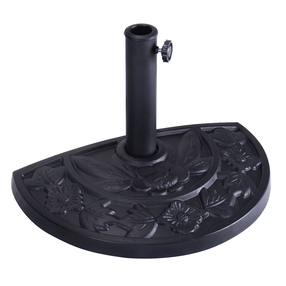 20" Outdoor Patio Half Round Umbrella Base Stand Resin Deck Table Sun ...