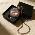 DESIGNICE Mens Pocket Watch,Retro Relief Pocket Watch,Patriotic Theme ...