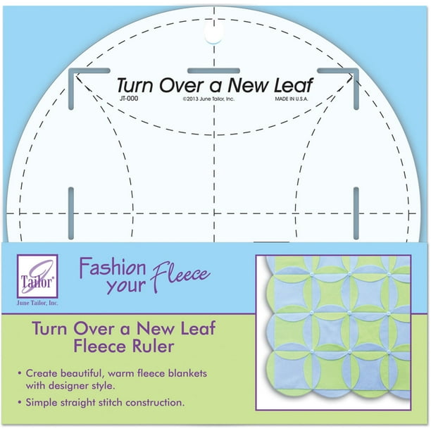 June Tailor 8" Turn Over a New Leaf Ruler for Cutting Fleece Fabric ...