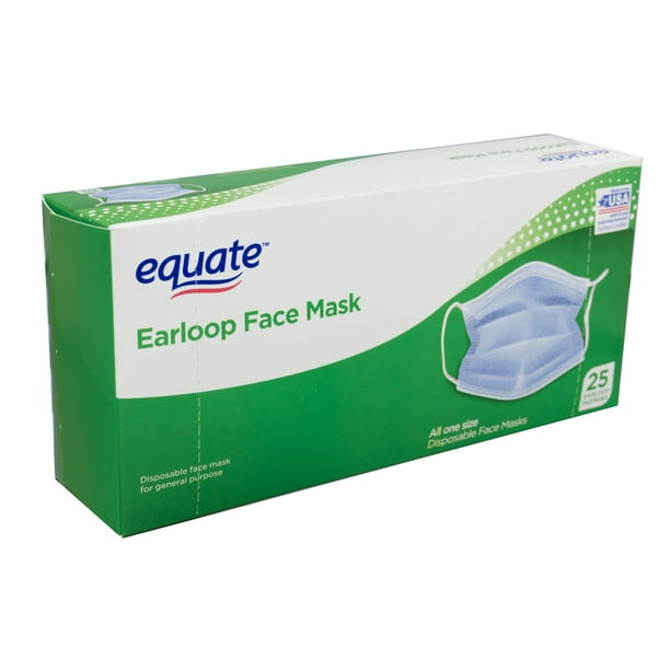 Equate Earloop Face Masks, Blue, 25 Count - Walmart.com