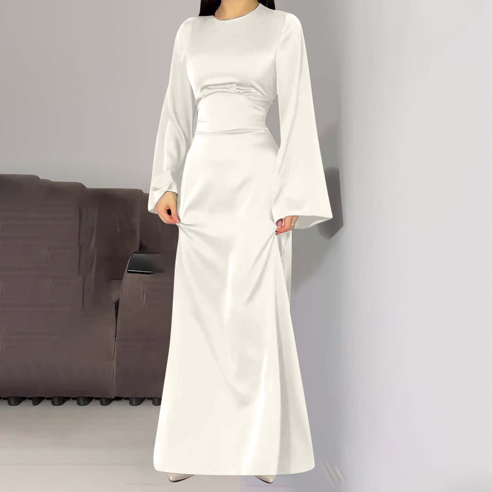 Click here for Konbeca Womens High-End Satin Long Sleeved Loose F... prices