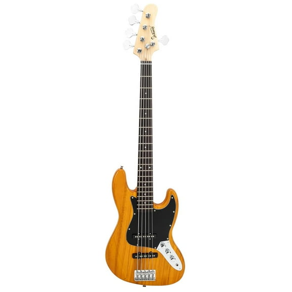 Music Lover GIB Electric 5 String Bass Guitar Full Size Bag Strap Pick ...