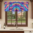 Abstract Gradient Art 2 Panels Kitchen Valance, Blue Purple Yellow ...