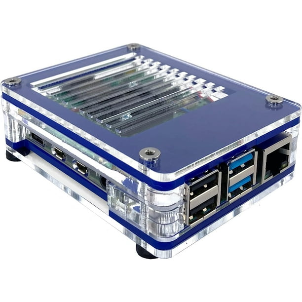 C Zebra Classic Case Kit for Raspberry Pi 4B or 3B+ and PoE+ HAT or ...