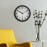 Mainstays Basic Indoor 8.78" Black Analog Round Modern Wall Clock ...