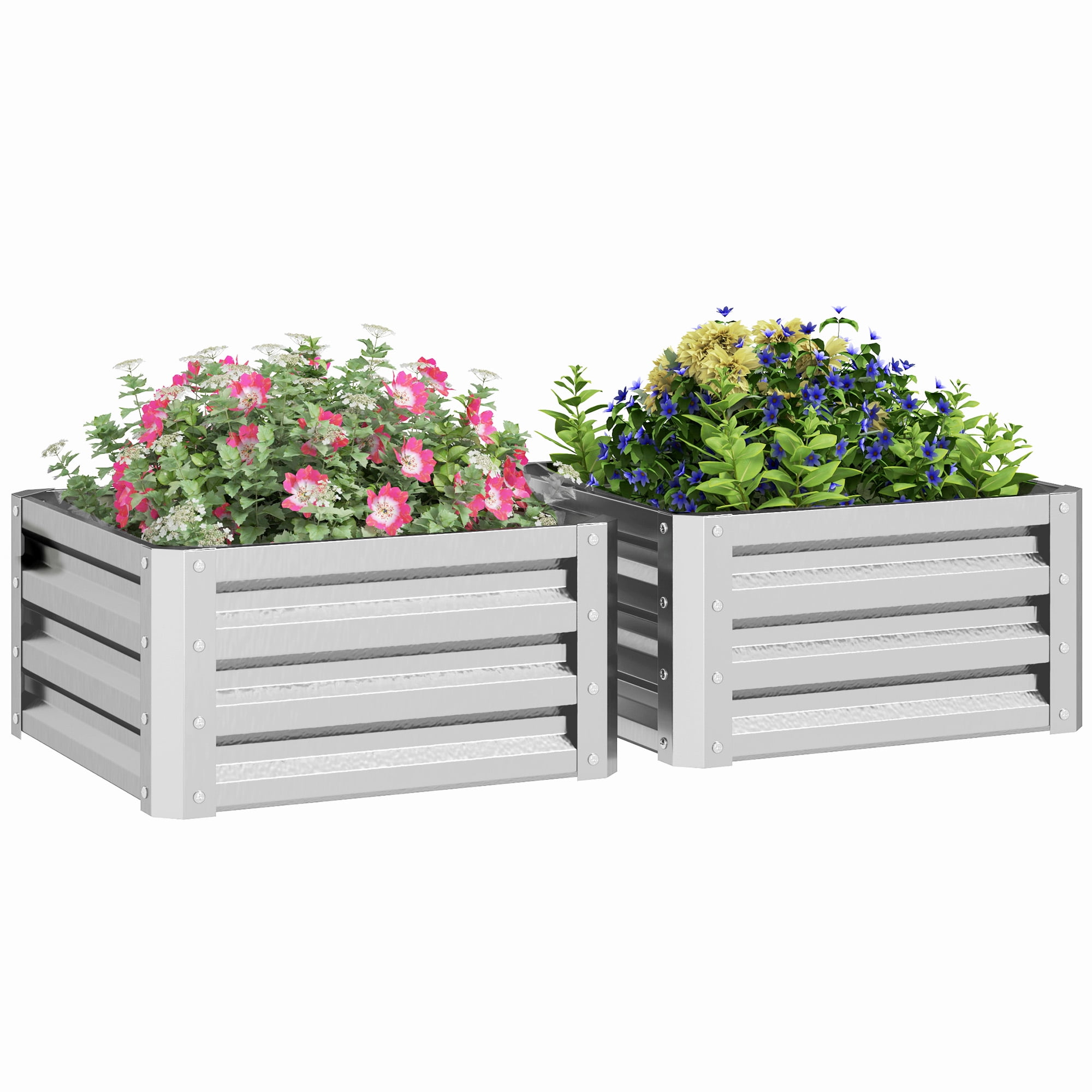 Click here for Outsunny 2 X 2 X 1 2-Pieces Raised Garden Bed W/ G... prices