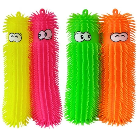 HTCM Puffer Worms Fidget Toys for Kids Realistic Light Up Caterpillar ...