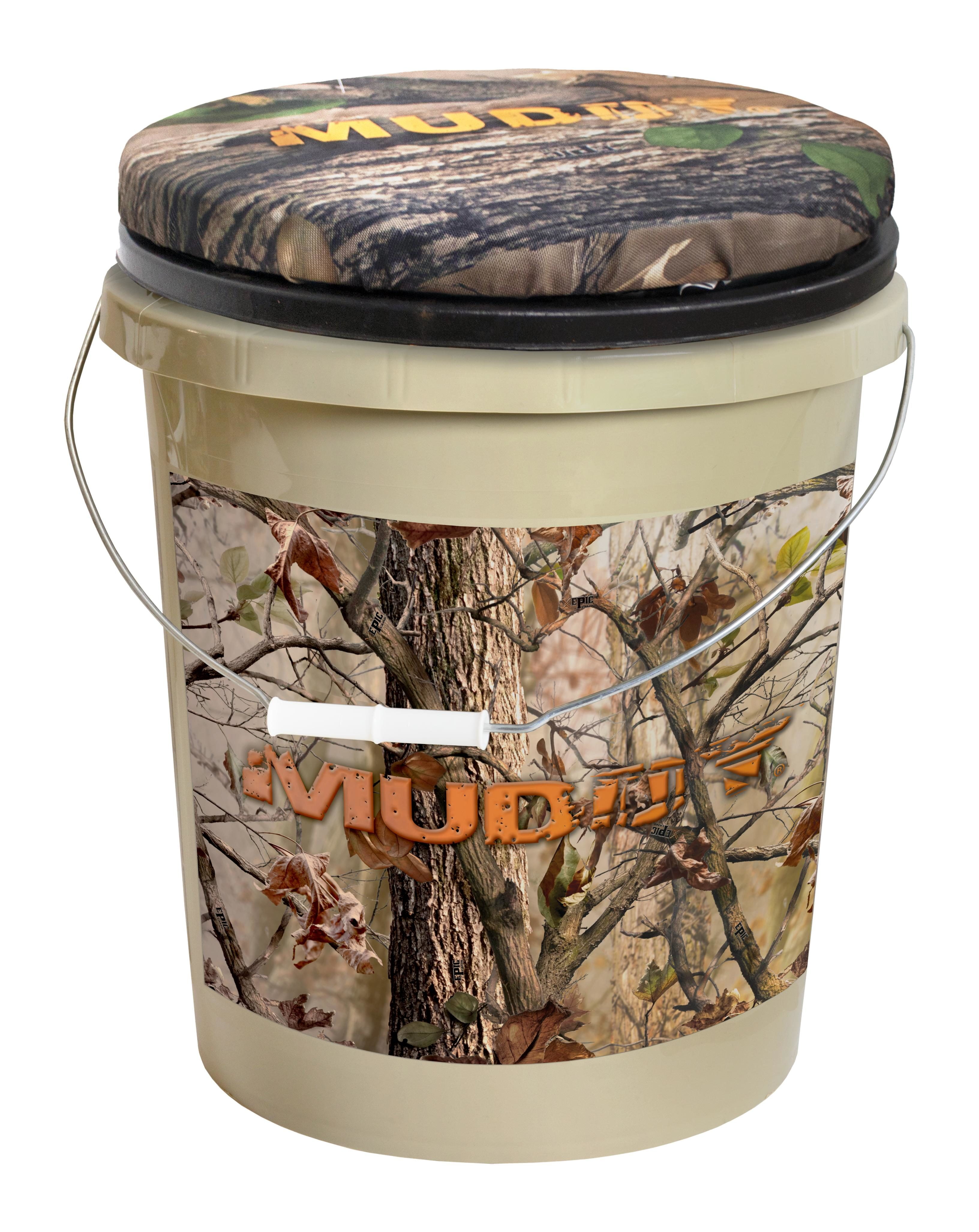 MUDDY SPIN-TOP BUCKET 5 GALLON CAMO & TAN BUCKET, WITH CAMO SPIN TOP ...