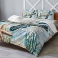 4 Piece Duvet Cover Set Full, Sea Turtle Ocean Starfish Coral Soft ...