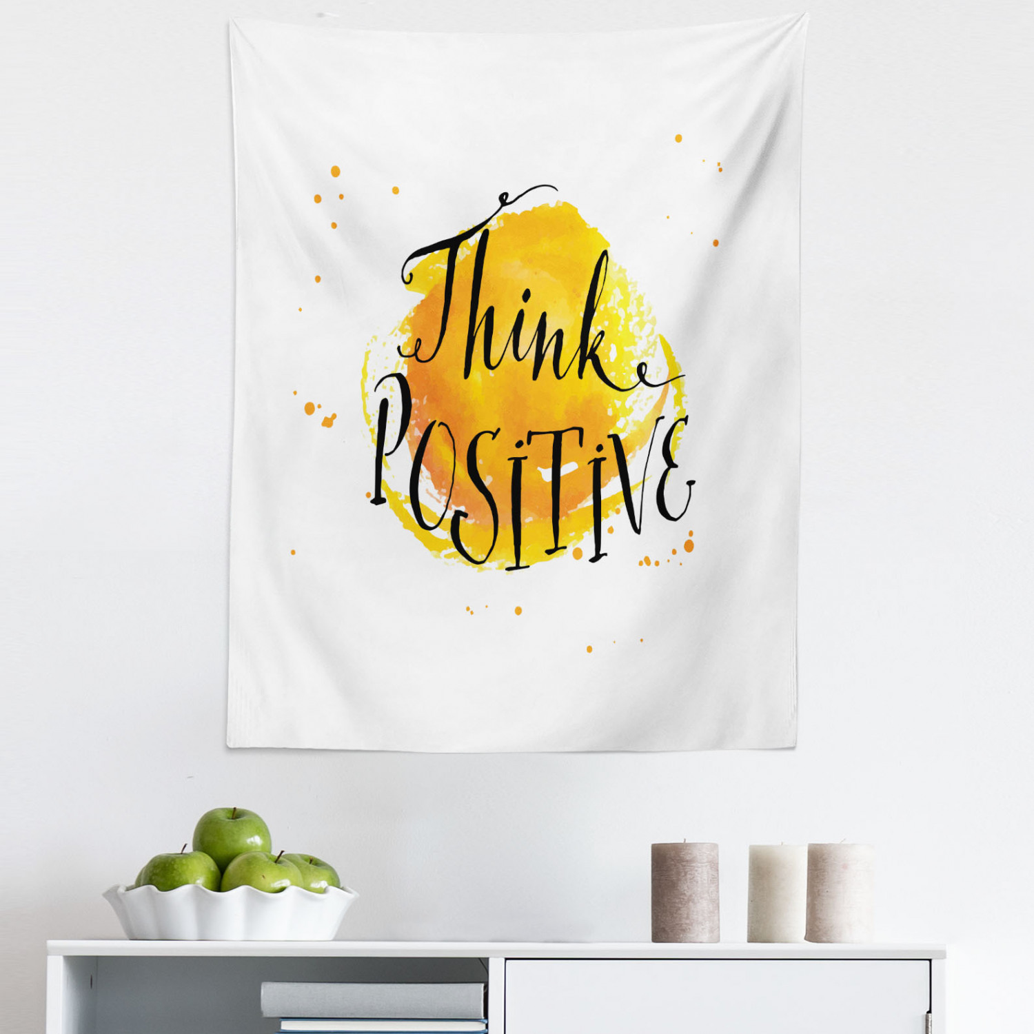 Wording Tapestry, Color Splash with Dots and Positive Outlook on Life ...