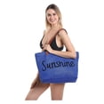 Blue Straw Tote Bag for Women Large Shoulder Beach Handbag with ...