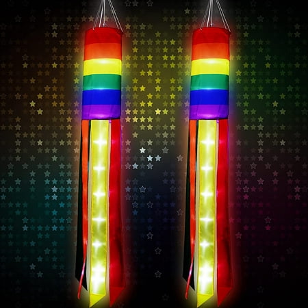 Compuye 2 Pieces 40 Inch Rainbow Column Windsock Reusable Colorful ...