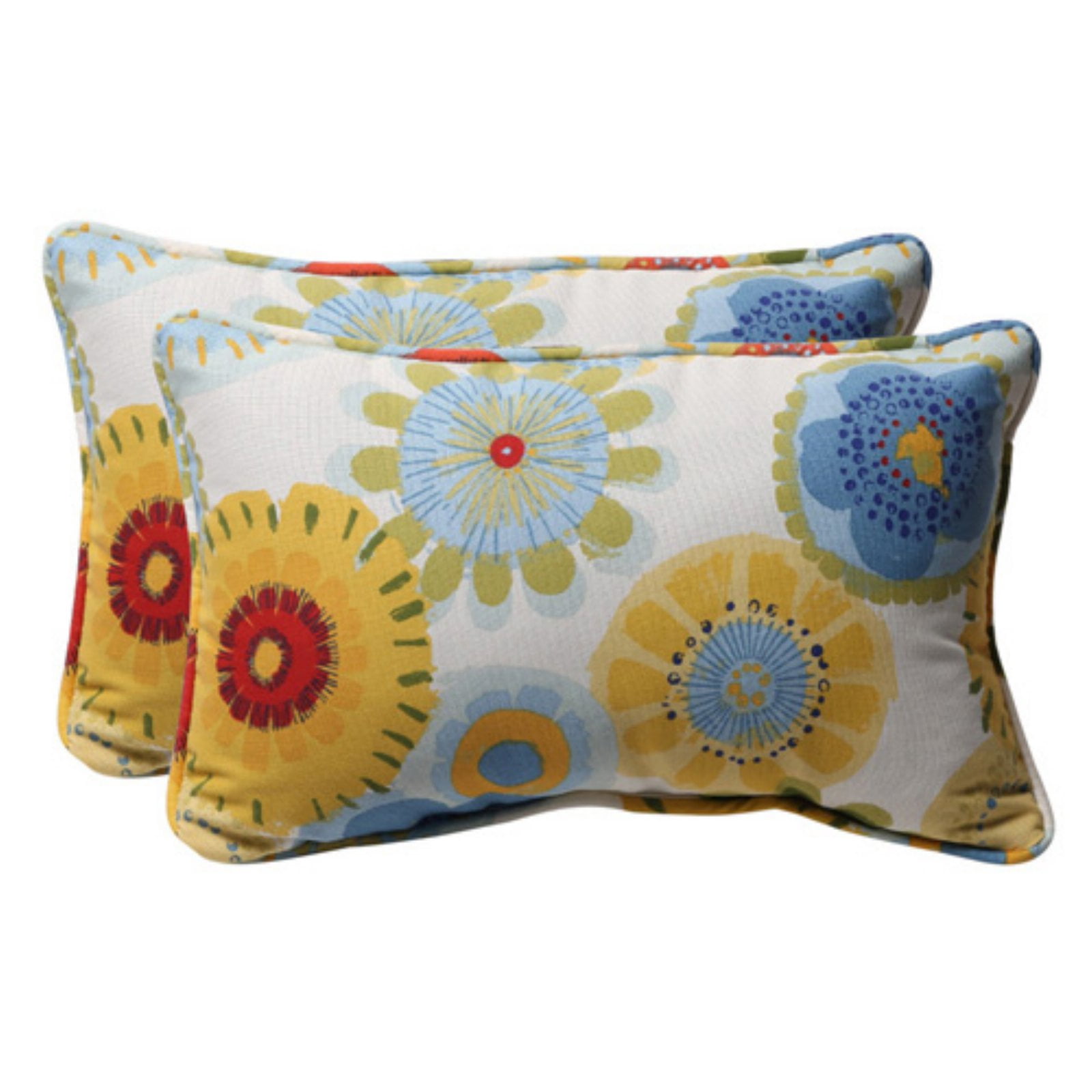 Pillow Perfect 450377 Crosby White Rectangle Throw Pillow (Set of 2 ...