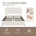 Topeakmart Queen Size Upholstered Platform Bed Mattress Foundation With