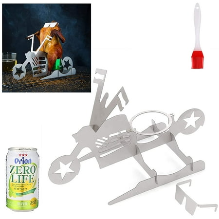 Motorcycle Beer Can Chicken Holder with Glasses,Brush, Easy Clean ...