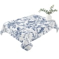 Blue Botanical Table Cloth Waterproof Tablecloths, Vintage Botanical ...