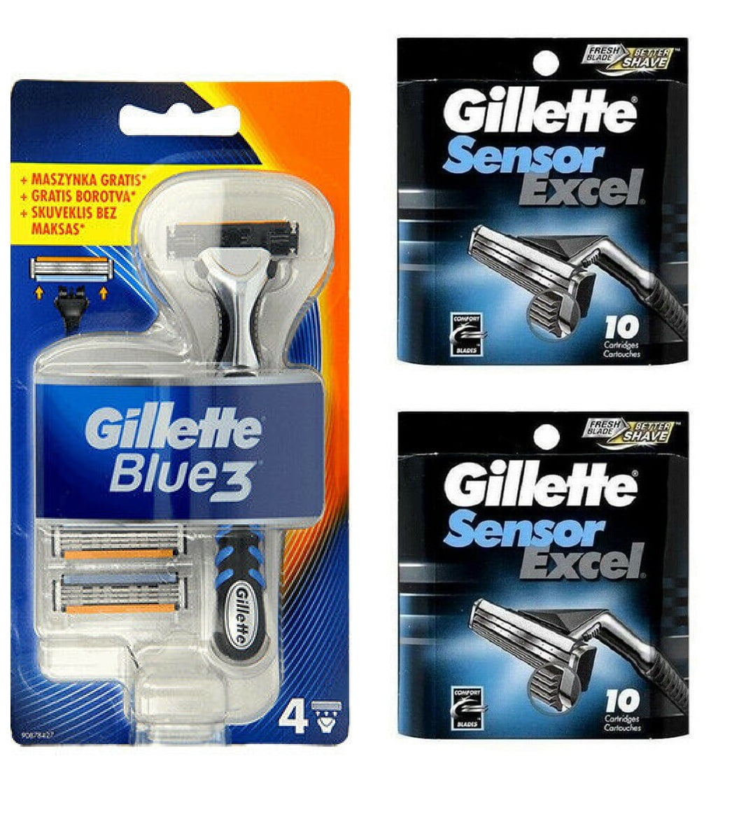 Gillette Blue 3 (Sensor, Sensor 3 and Sensor Excel Compatible) Razor ...