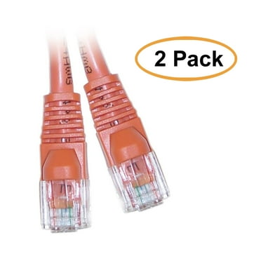 C&E Cat6 Red Ethernet Patch Cable, Snagless/Molded Boot, 6 Feet, 2 Pack ...