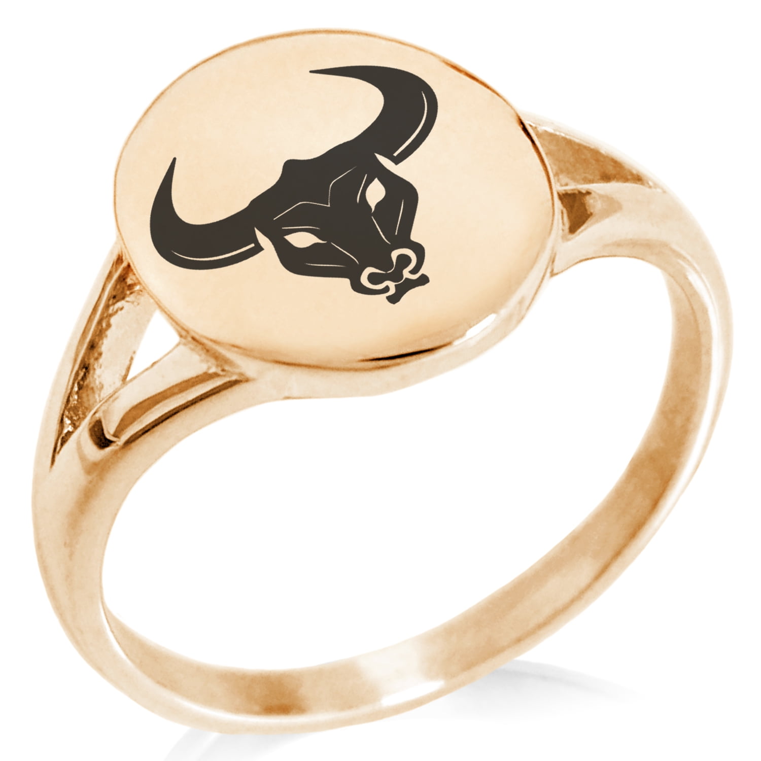 Stainless Steel Greek Mythology Minotaur Minimalist Oval Top Polished ...