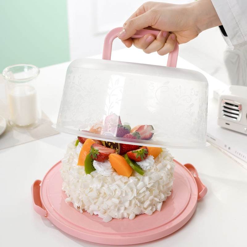 Transparent Cake Carrier Stand With Dome Handheld Cake Storage Holder ...