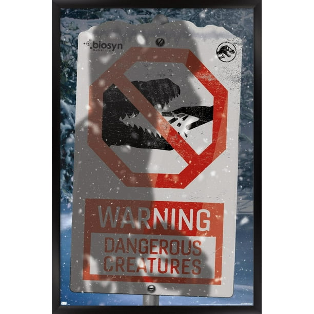 Jurassic World: Dominion - Warning Sign Logo Wall Poster, 22.375" x 34 ...