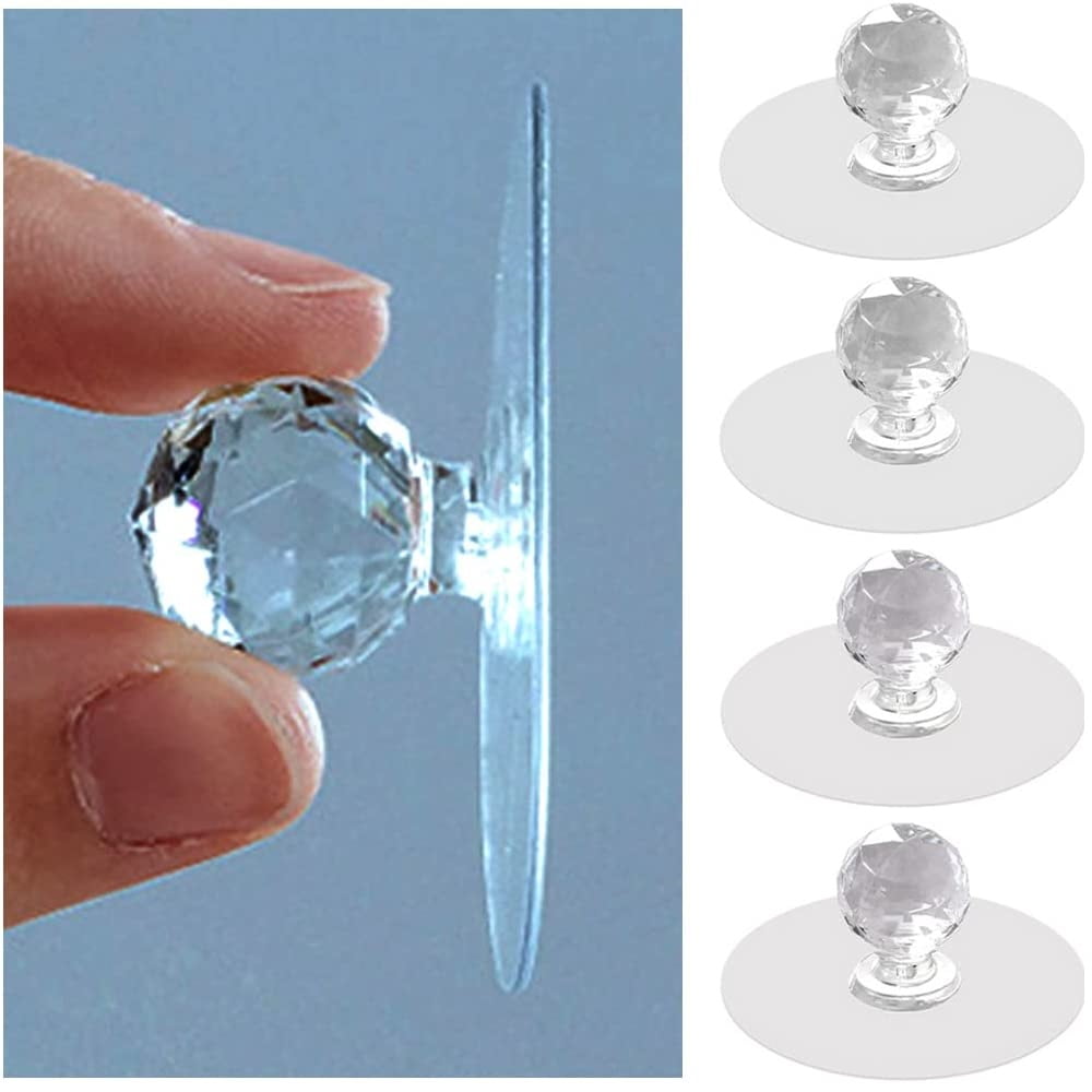 Clear Cabinet Drawer Knobs, Diamond Crystal Shaped Pulls Handles for ...