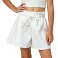 Gymvis Girls loose fit Shorts solid color wide leg casual elastic waist ...
