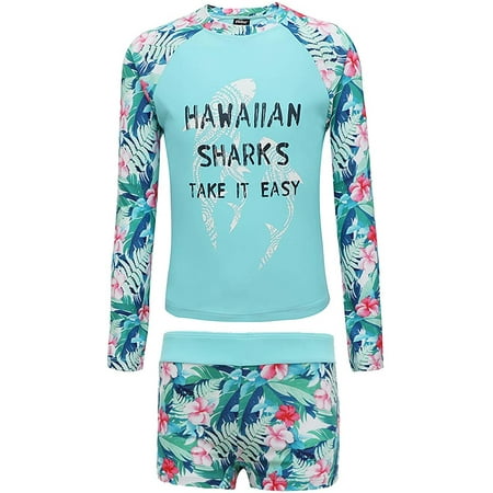 Girls' Rash Guard Set Long Sleeve UPF 50+ Sun Protection Two-Piece ...