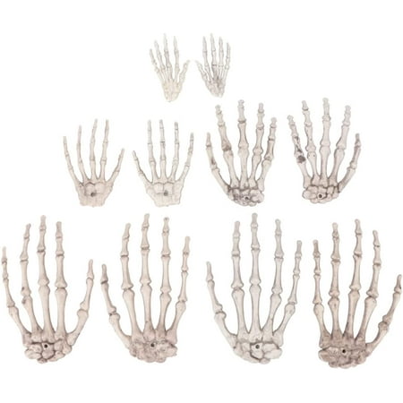 NETSENG 5 Pairs of Halloween Realistic Skeleton Hands Plastic Fake ...