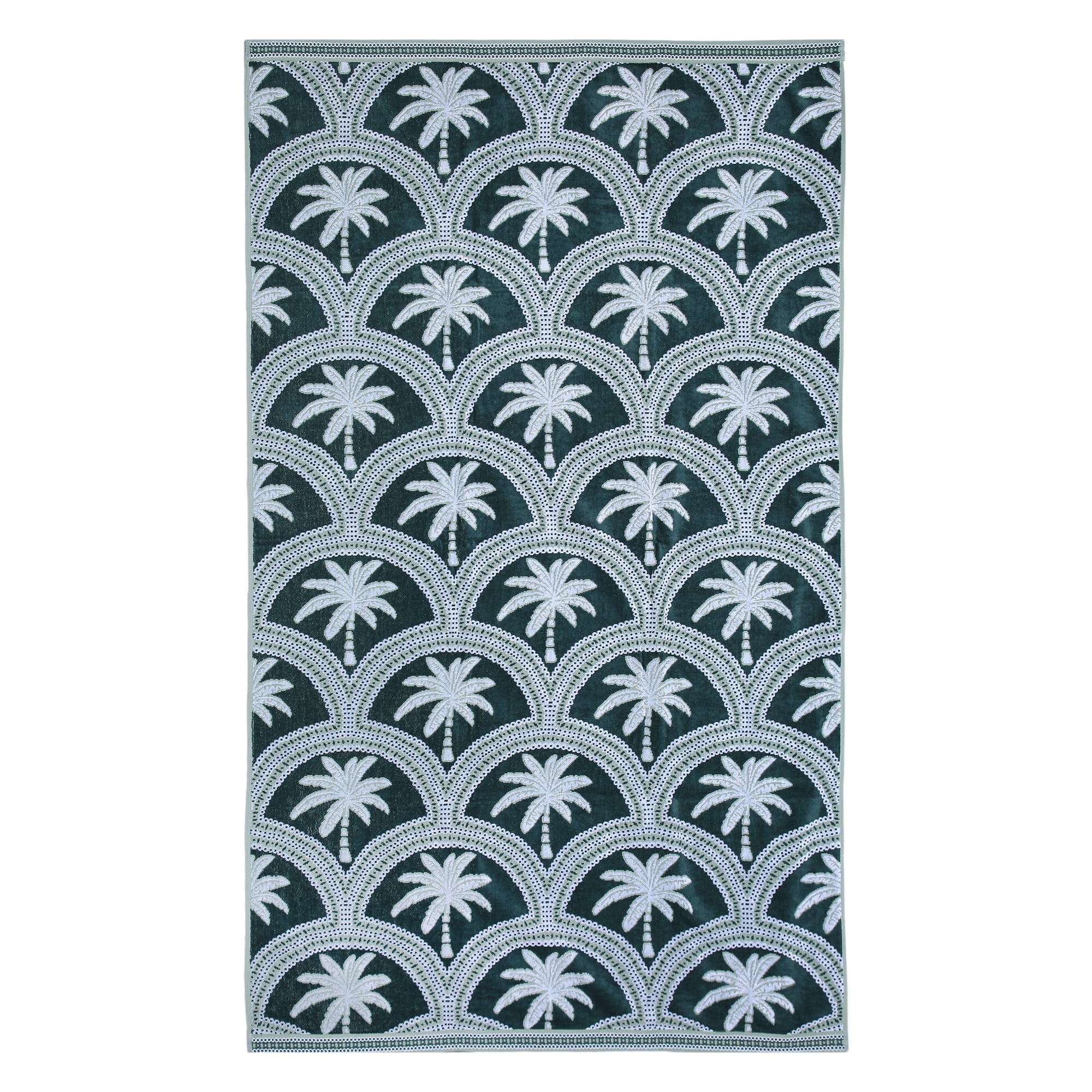 Click here for Hometrends Cotton Beach Towel  Scalloped Palm Blue... prices