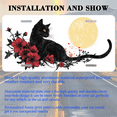 1 Pcs 2D Flat License Plate Covers & Frames, Black Cat with Flowers For ...