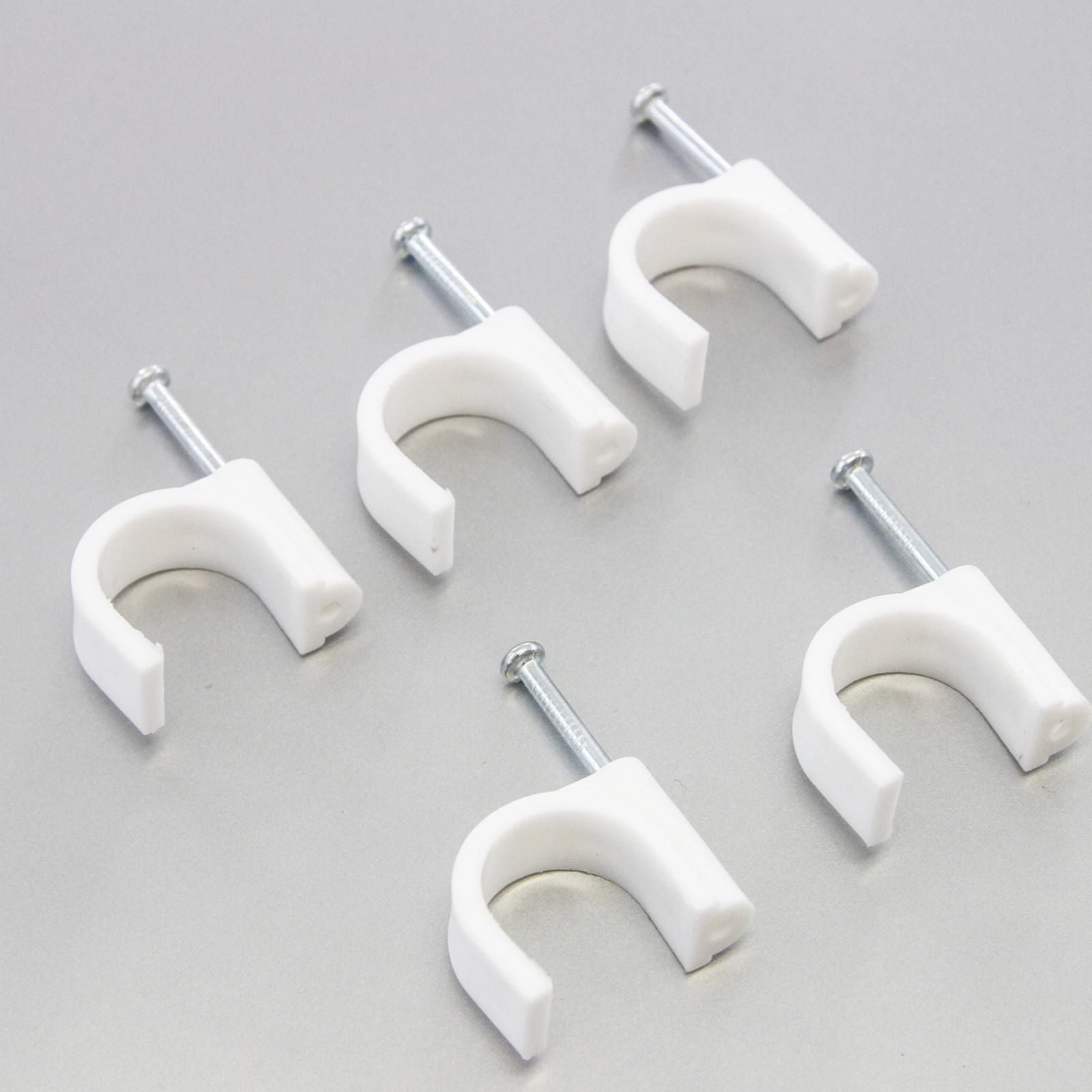 500 Round 3/4 Inches (20 mm) Cable Wire Clips Cable Management Cord Tie ...